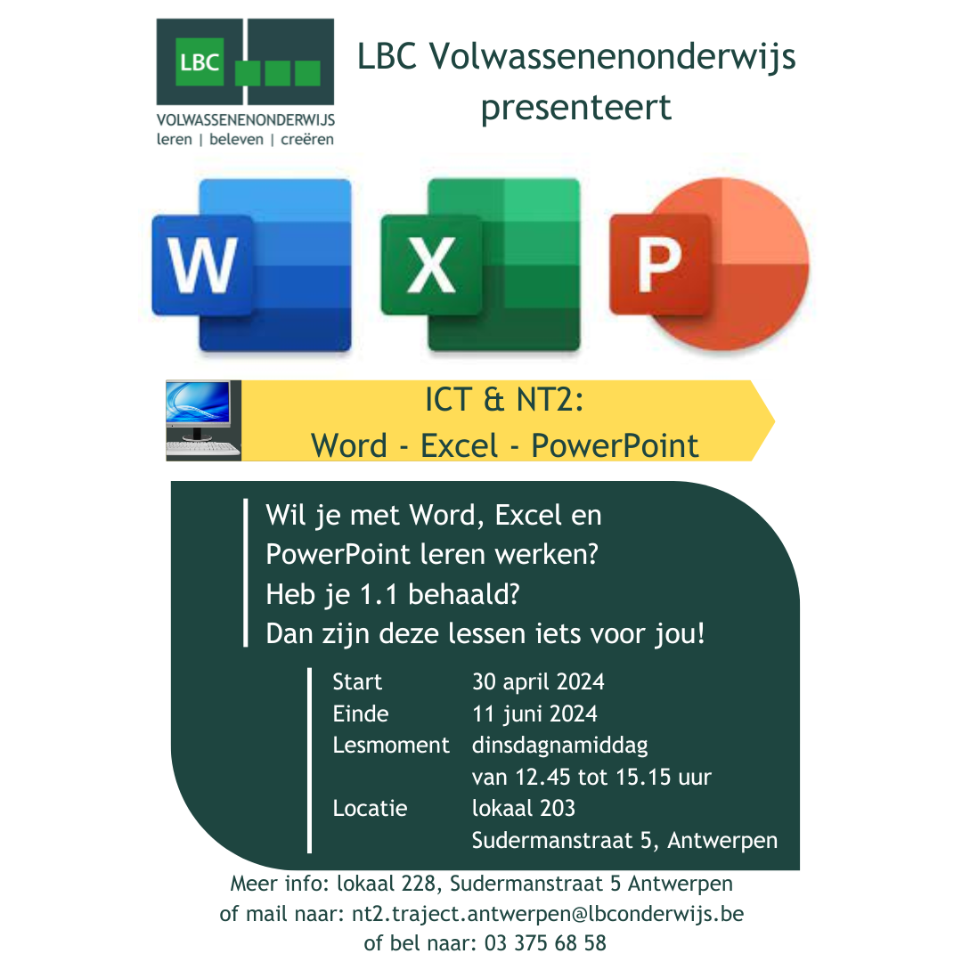 ICT & NT2: Word Excel en PowerPoint | IKDOEMEE.BE